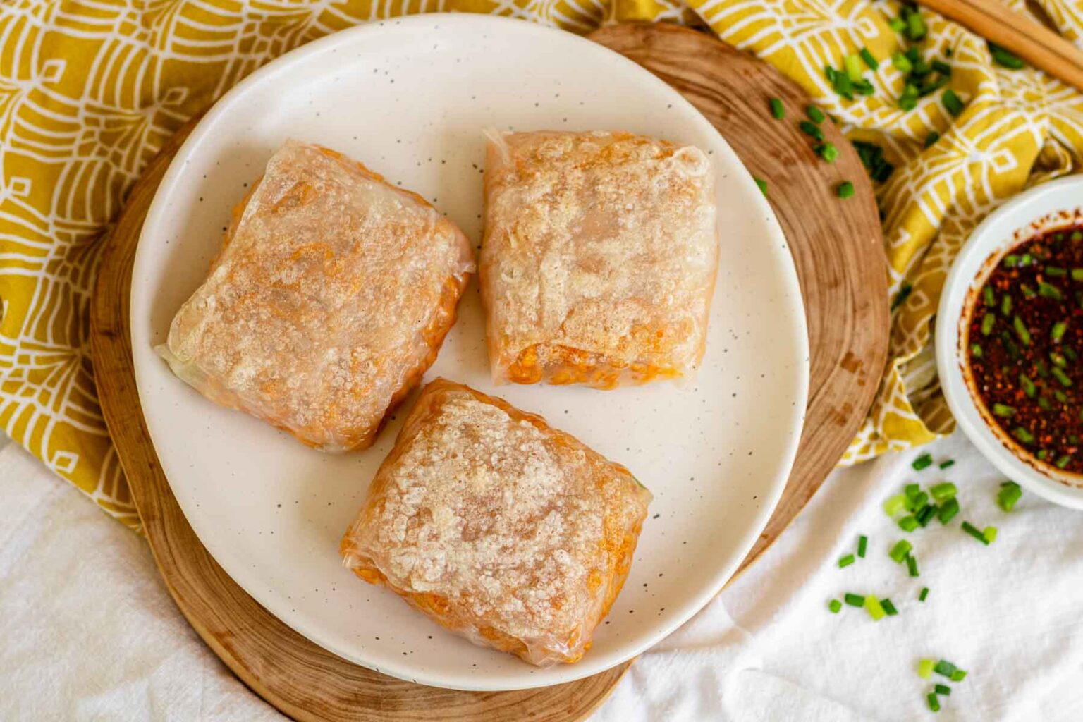 Spicy Noodle Spring Rolls With Ramen - The Veggie YaYa