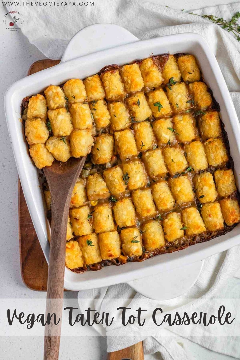 Vegan Tater Tot Casserole Recipe - The Veggie YaYa