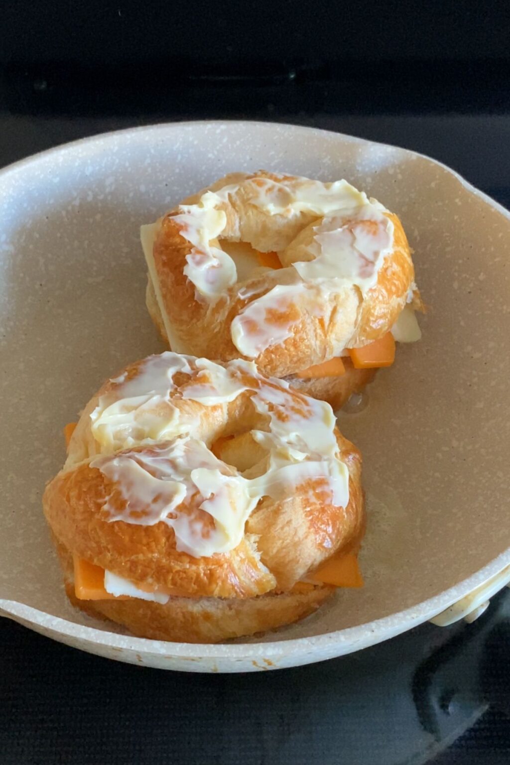 Buttery Croissant Grilled Cheese Recipe - The Veggie YaYa
