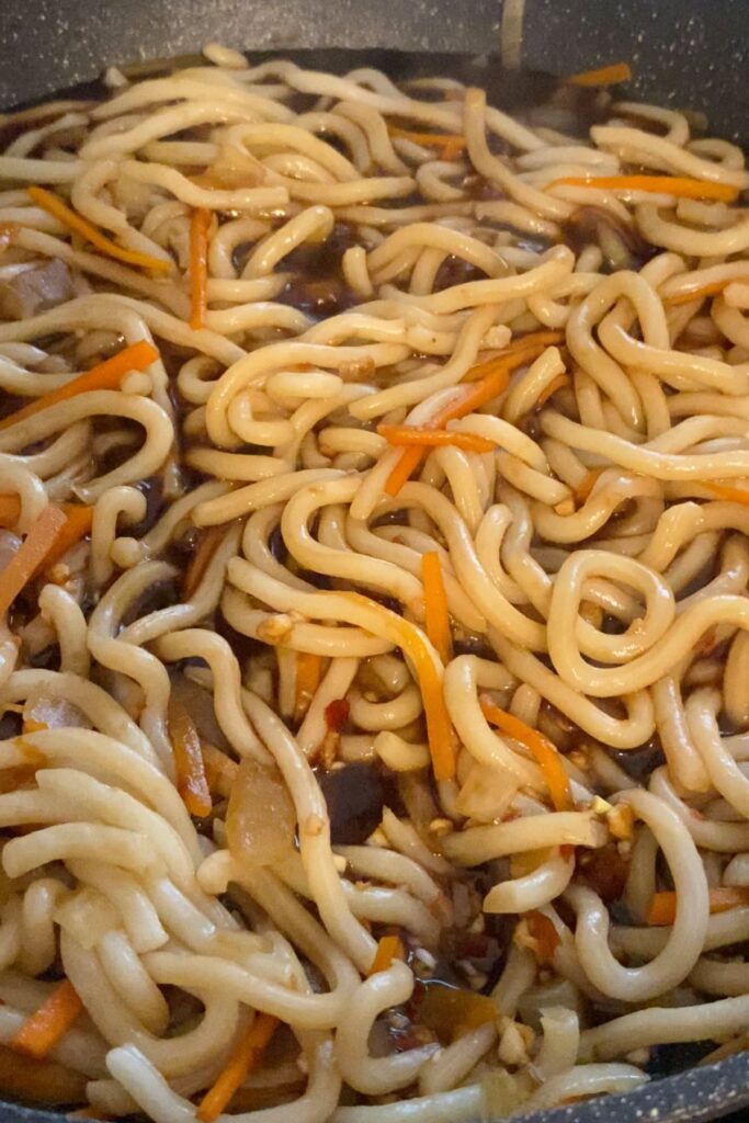 Easy Teriyaki Udon Noodles - The Veggie YaYa