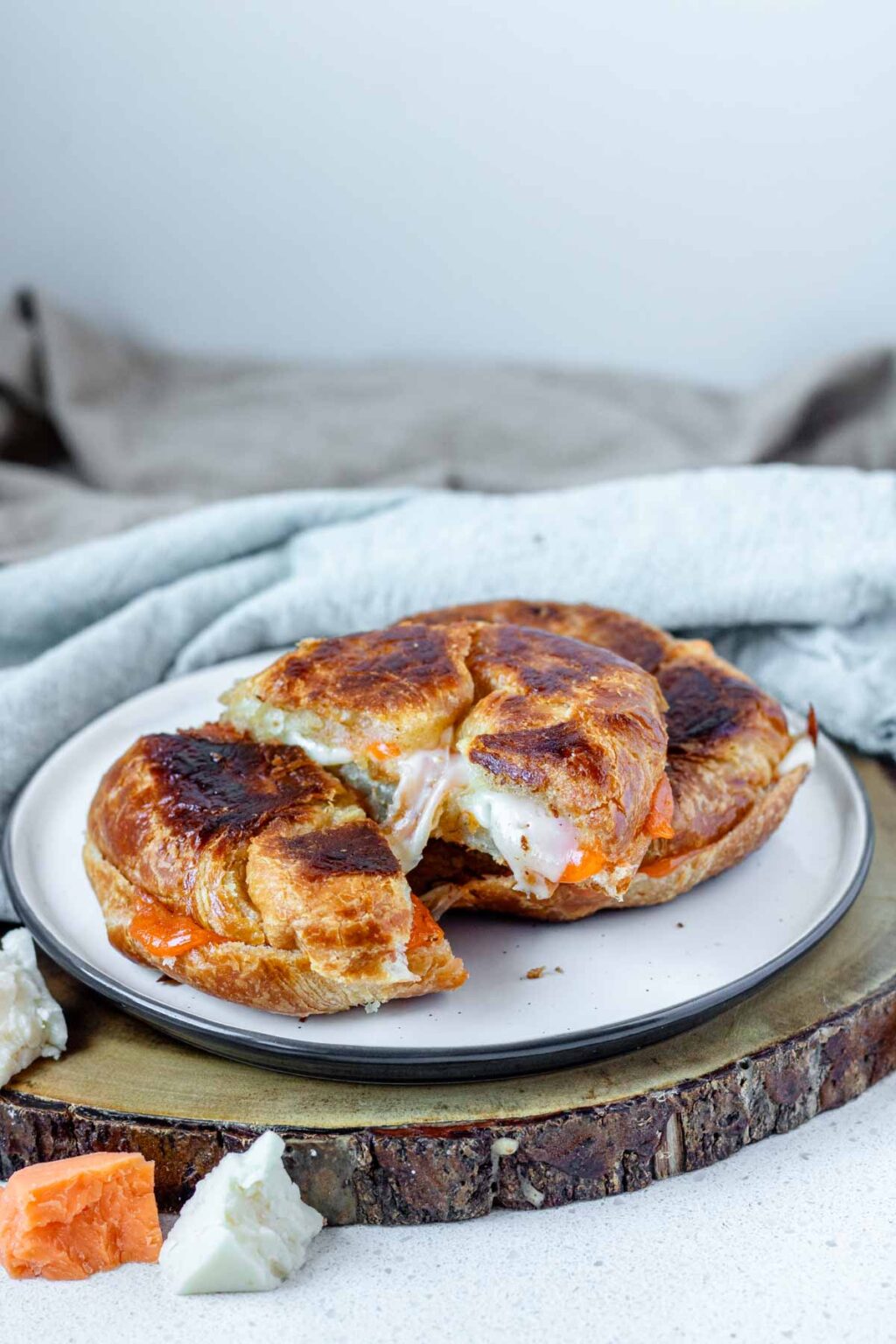 Buttery Croissant Grilled Cheese Recipe - The Veggie YaYa